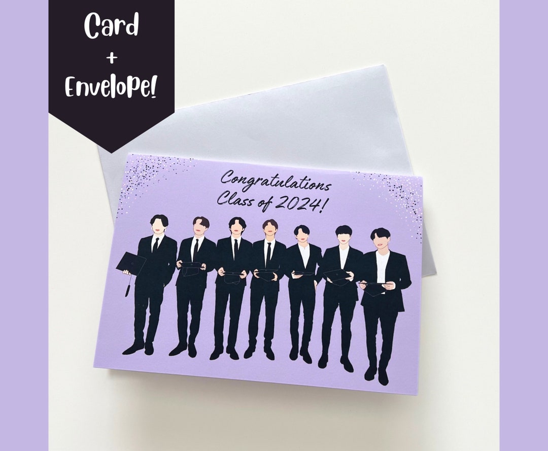 BTS Congratulations Class of 2024 Purple Graduation Greeting Card ...