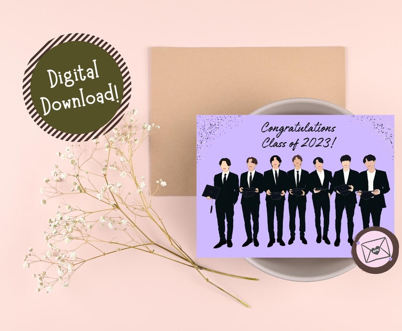 Printable BTS Congratulations Class of 2023 Purple Graduation - Etsy
