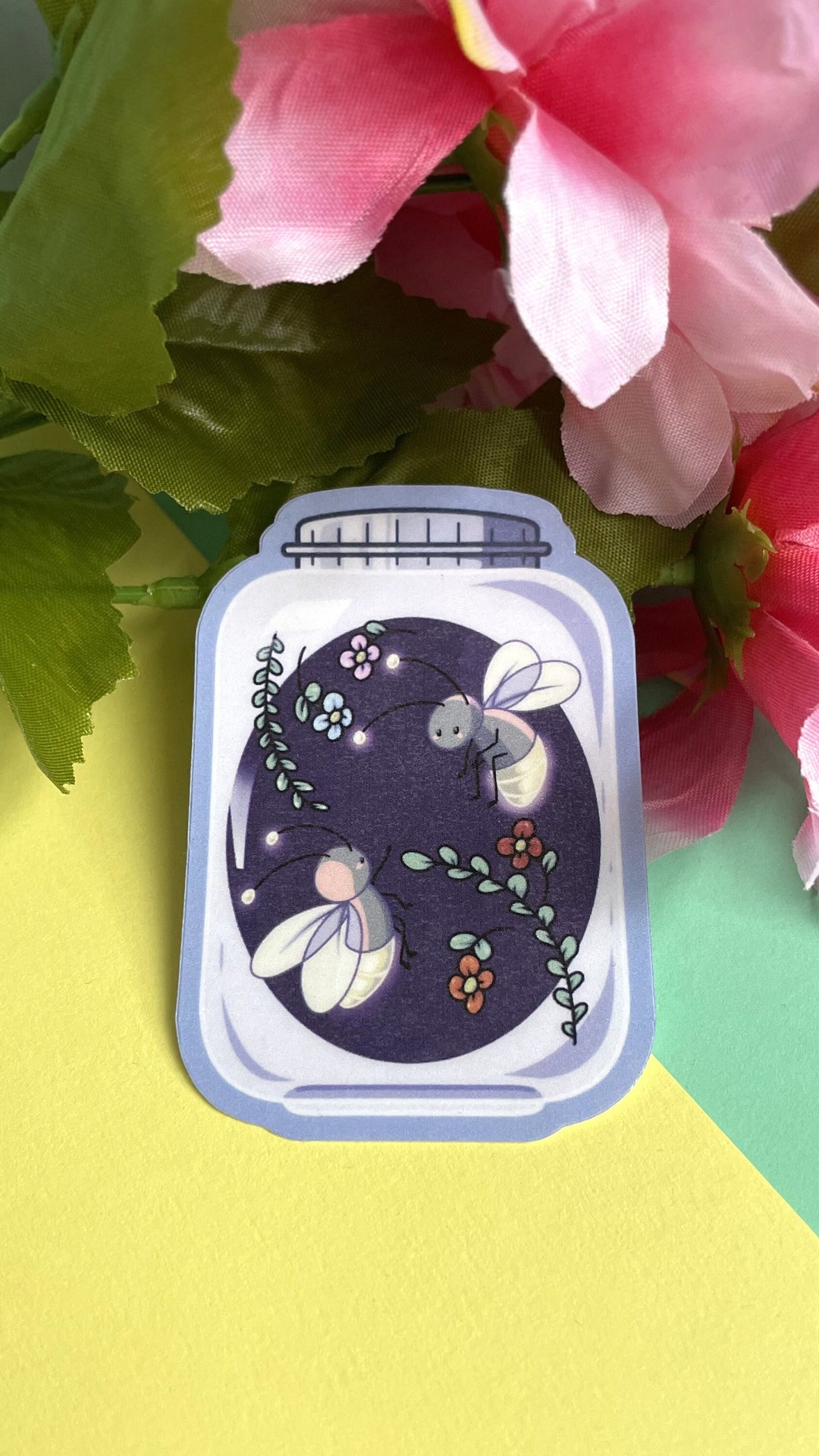 Fireflies in A Jar Vinyl Sticker Laptop Decal Kawaii - Etsy