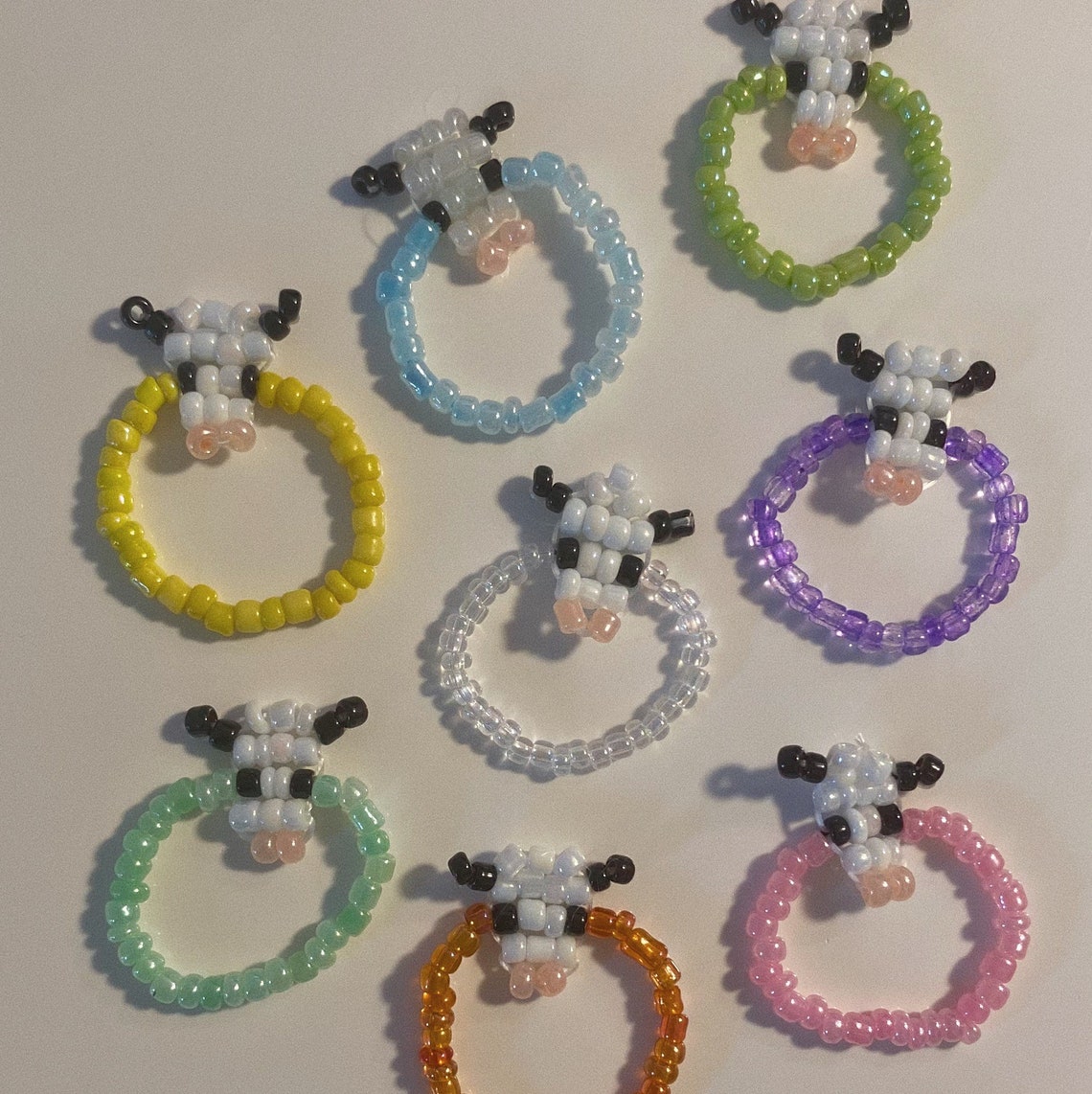 Cow Ring Handmade Stackable Rings Trendy Glass Seed | Etsy