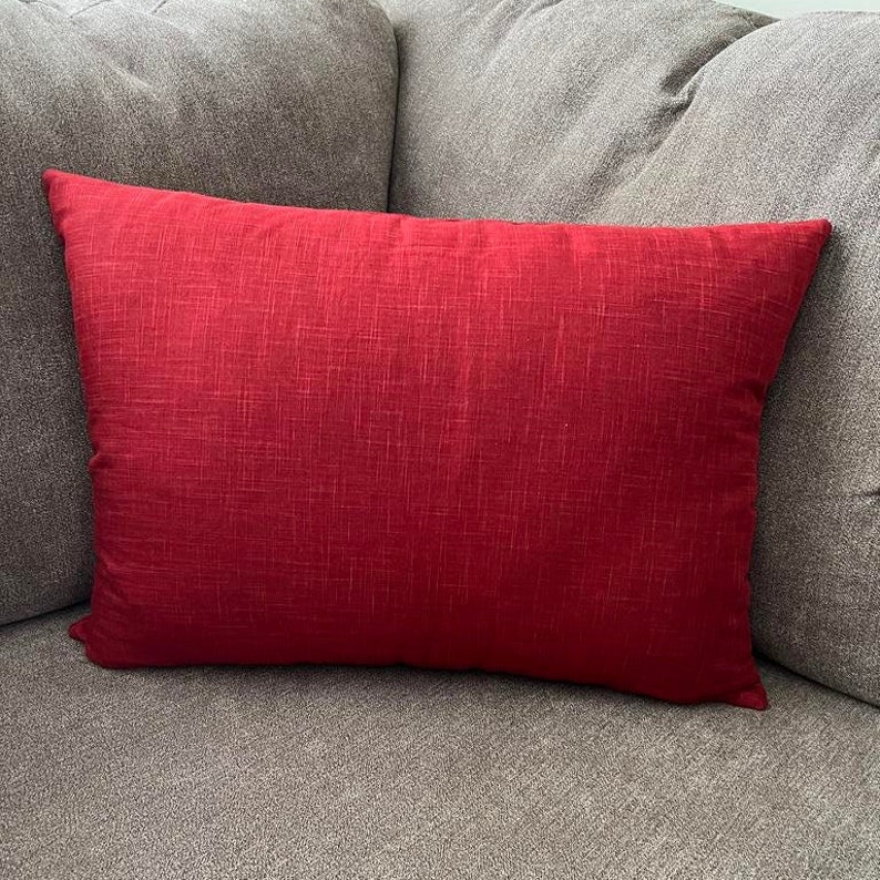 Japanese Fabric Throw Pillow - Mura Red - Etsy