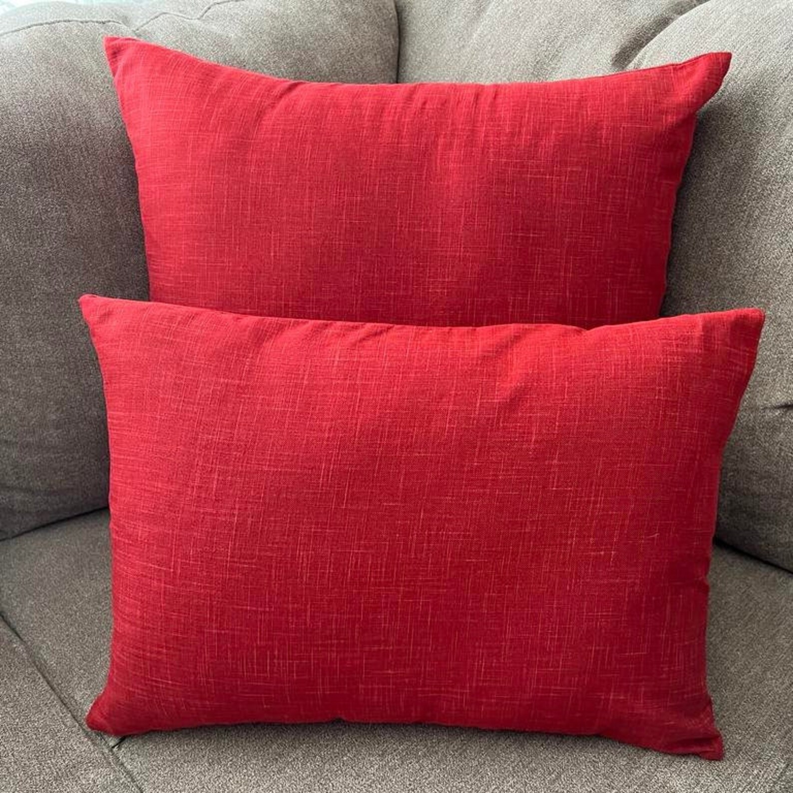 Japanese Fabric Throw Pillow - Mura Red - Etsy