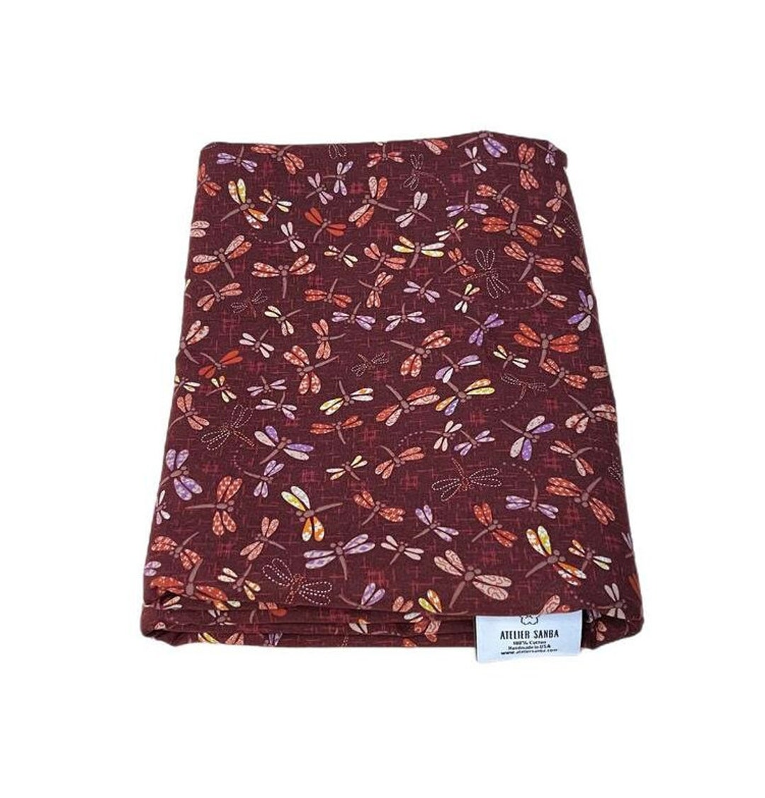 Tombo Burgundy Custom Cotton Futon Cover. Japanese Fabric. Handmade ...