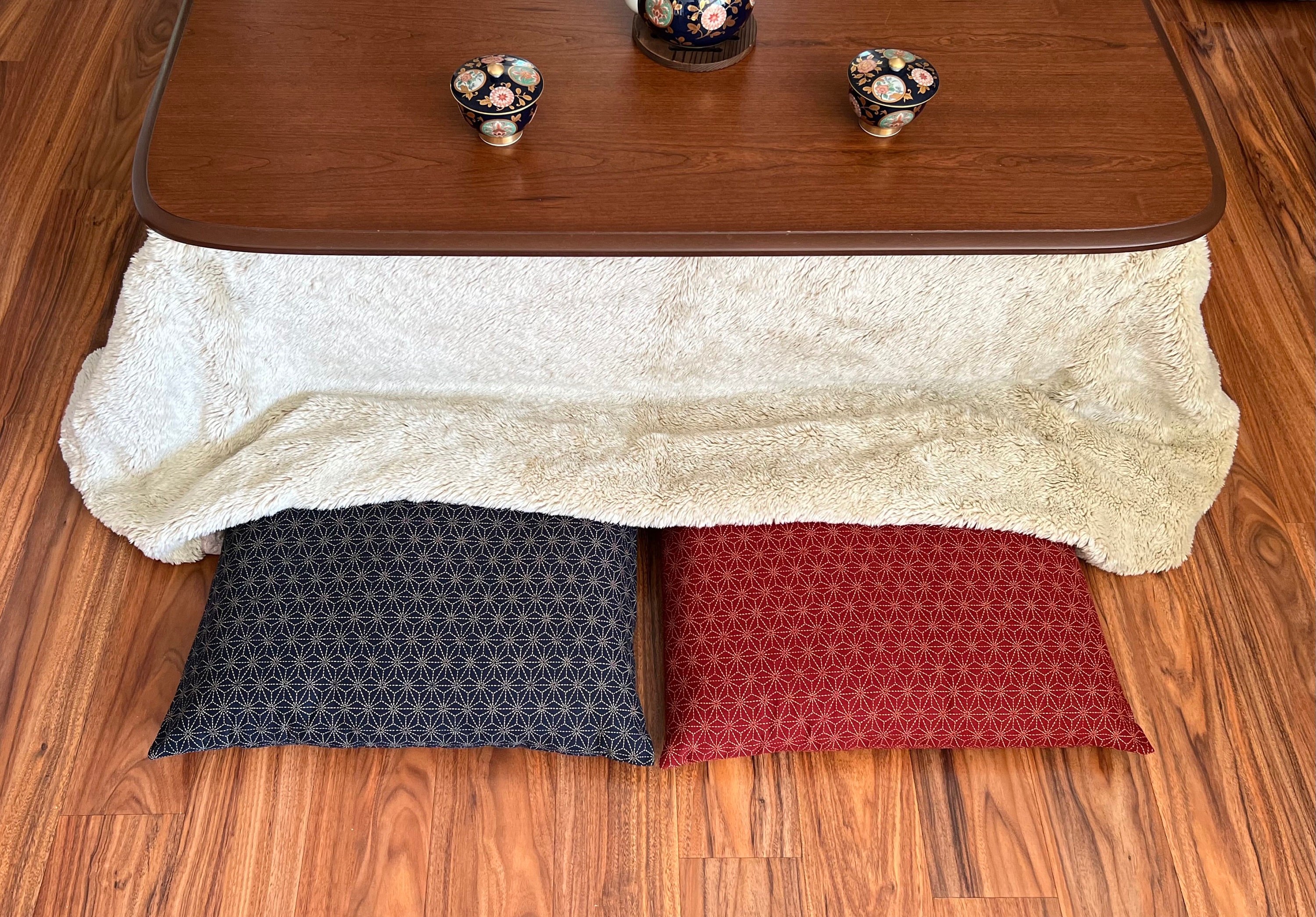 Japanese Zabuton Sitting Floor Cushion Set. Asa-no-ha Navy. - Etsy