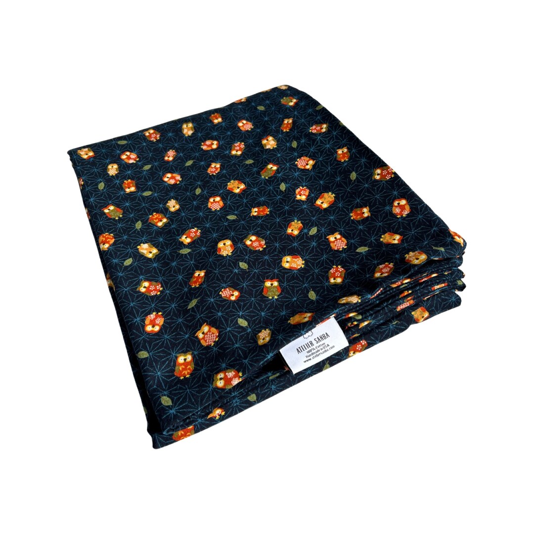 Blue Owl Custom Cotton Futon Cover. Japanese Fabric. Handmade Shiki ...