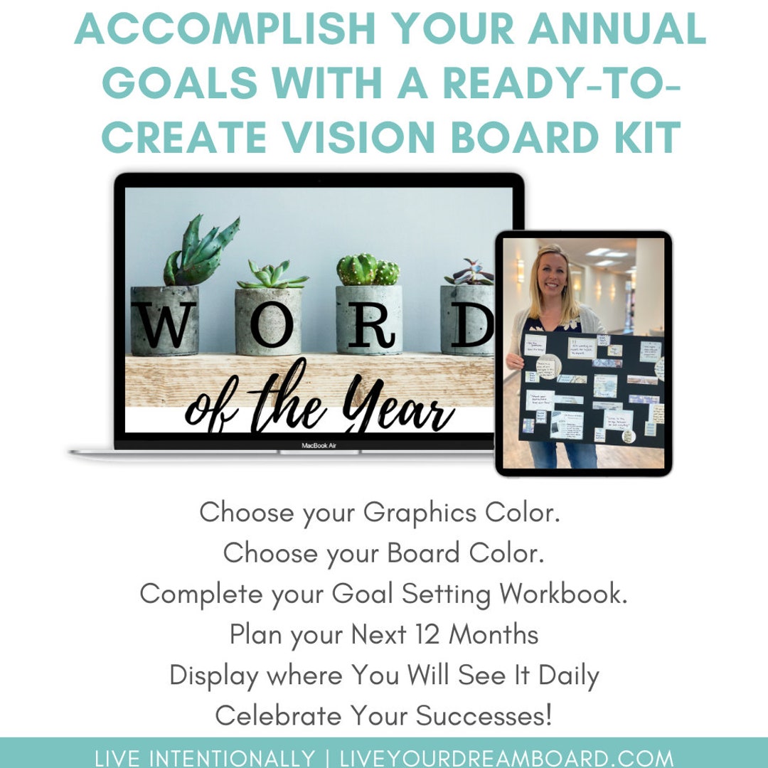 Rectangle Vision Board Kit | Balancing Act {green Themed} | Goal ...