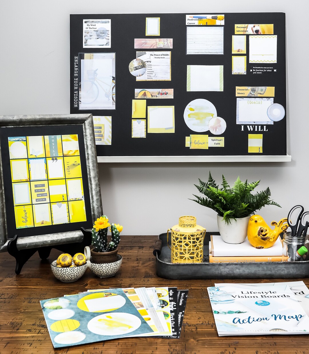 Rectangle Vision Board Kit Golden Hour yellow Aesthetic - Etsy