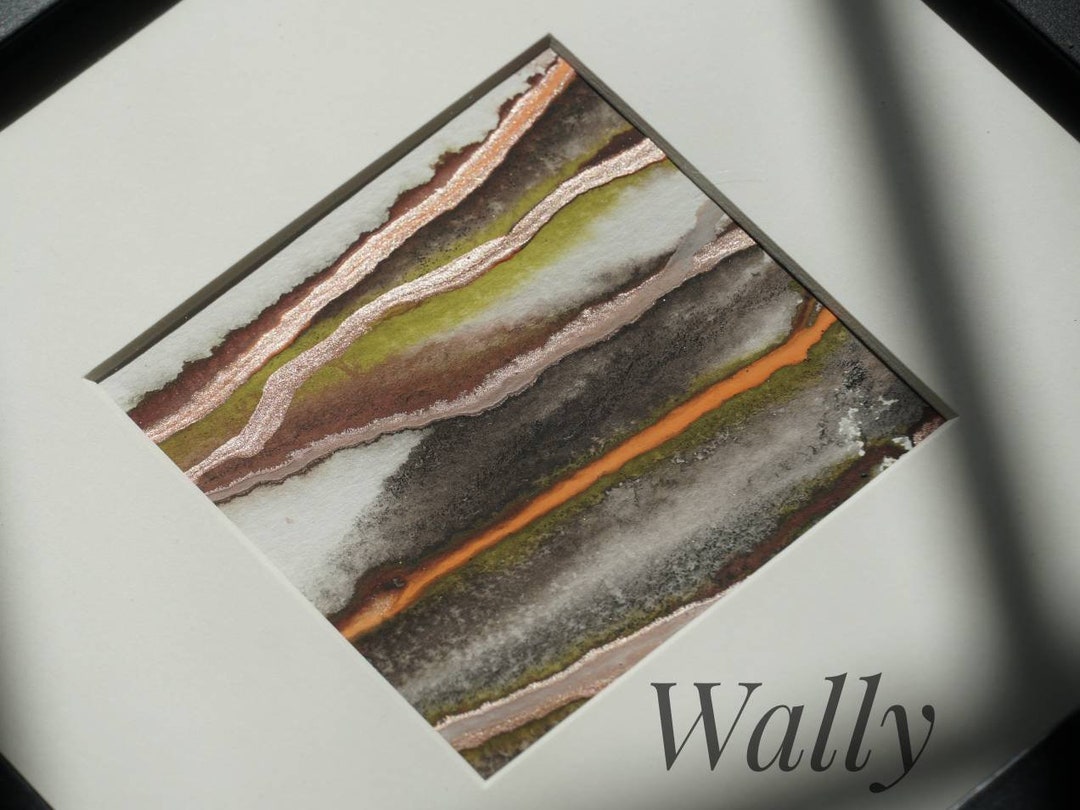 Wally ~ Original Signed Abstract Watercolor Painting ~ Brown, Orange ...
