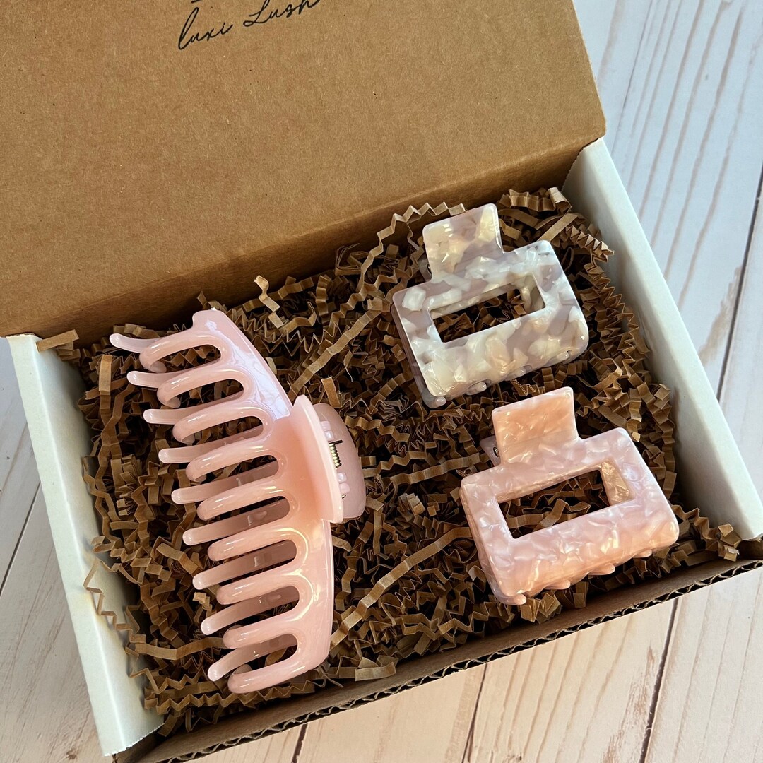 3 Rose Claw Clip Pack, Extra Large Claw Clip, Small Hair Claw ...