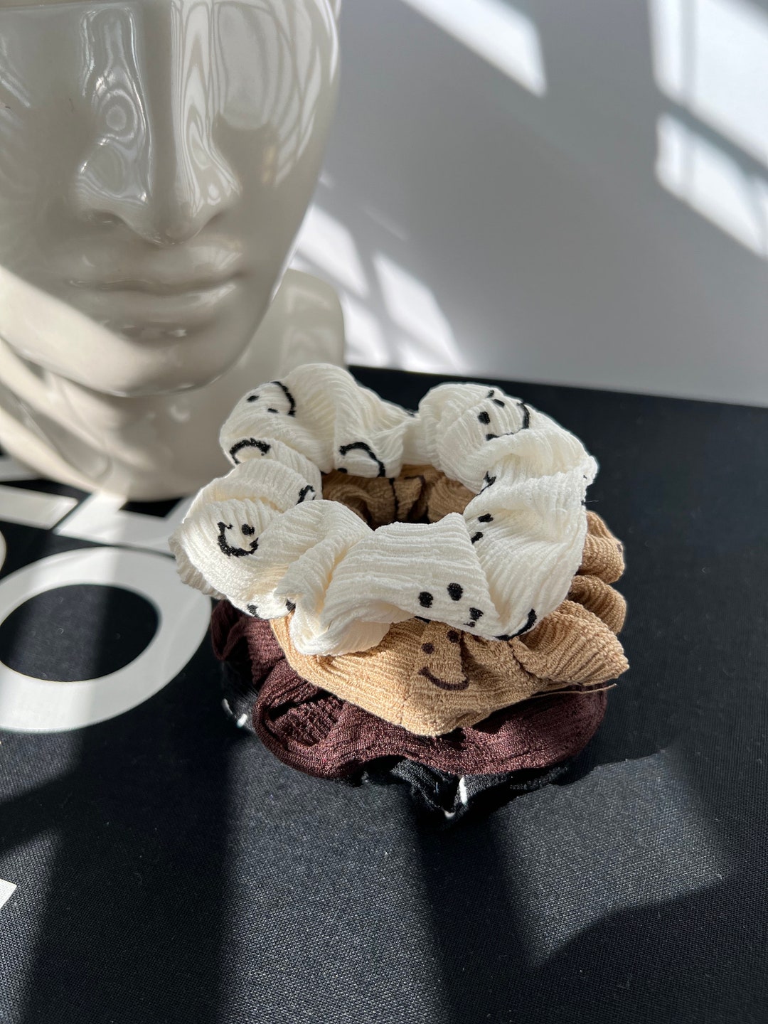 Smiley Face Hair Scrunchies| Soft Hair Scrunchies| Large Hair ...