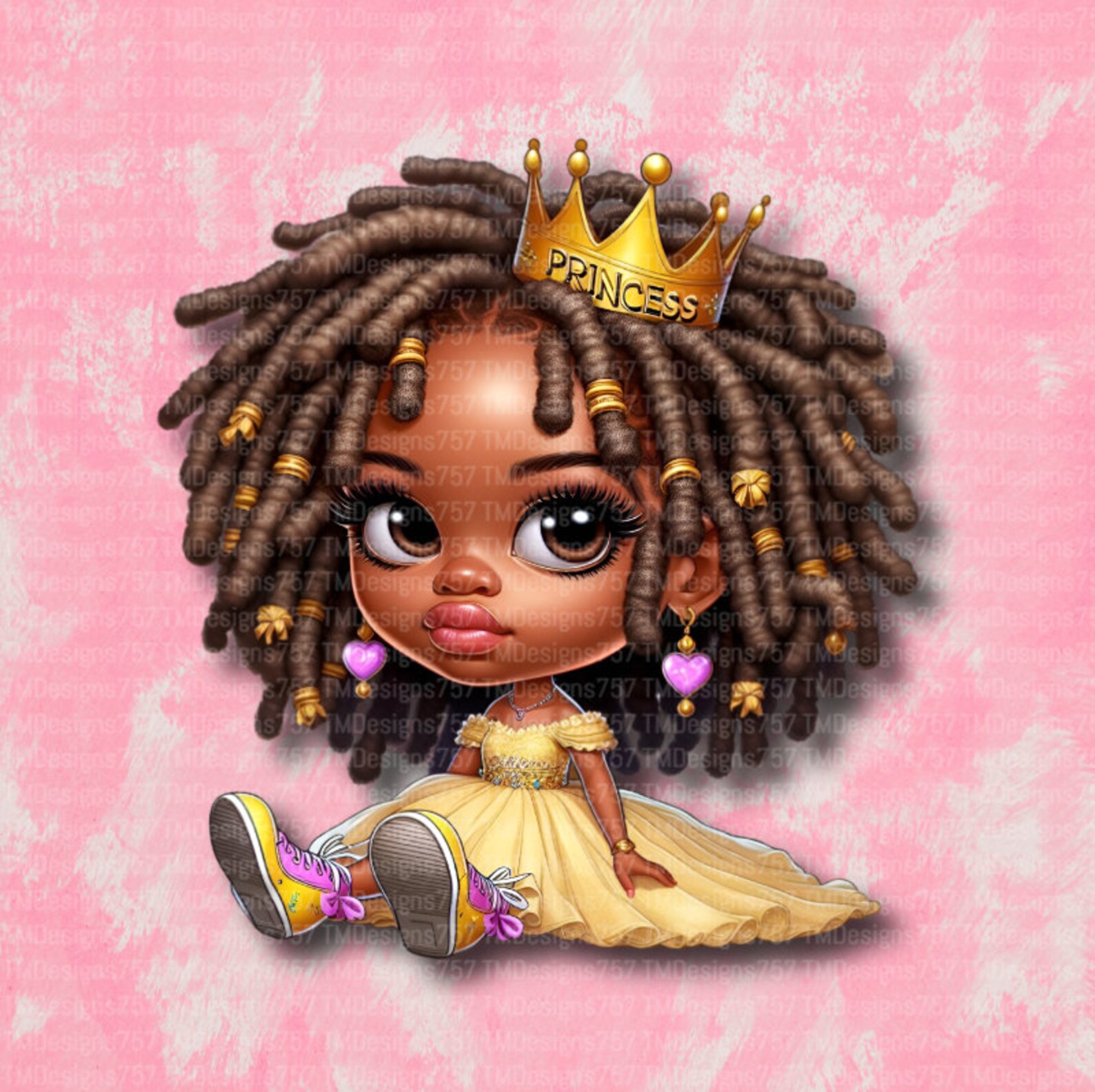 PNG - African-american Princess Girl; Princess; Caricature; Locs ...