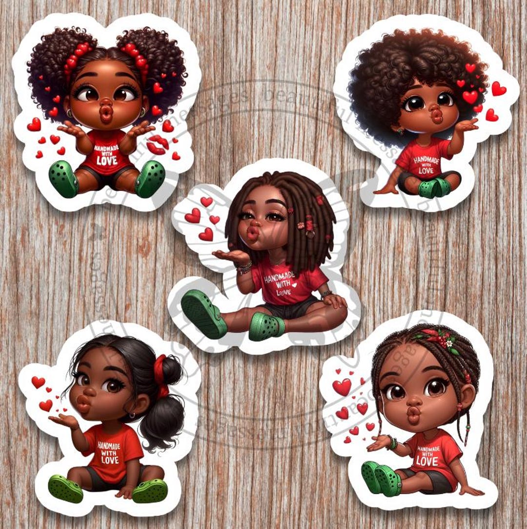 Printable Stickers - Handmade With Love; Black Girls; Business Stickers ...
