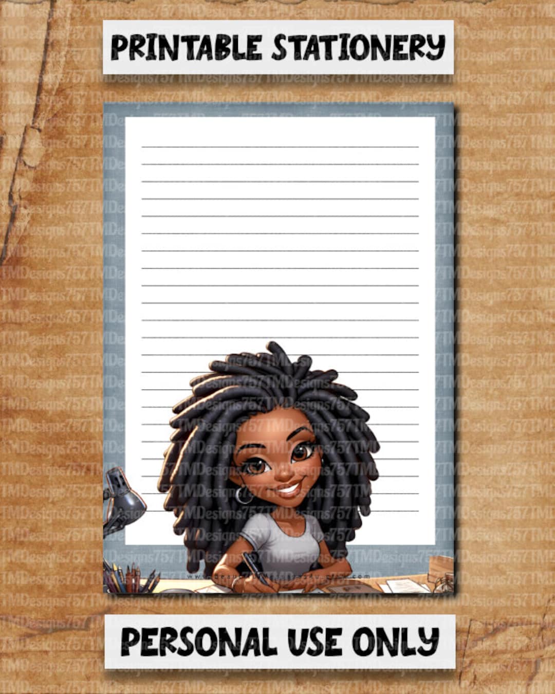 PRINTABLE Letter Writing Stationery Notepaper * African-american Women ...