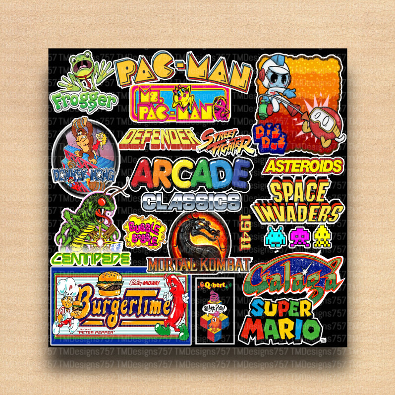 COLLAGE - ARCADE CLASSICS 2; Classic Arcade Games; Tumbler ...