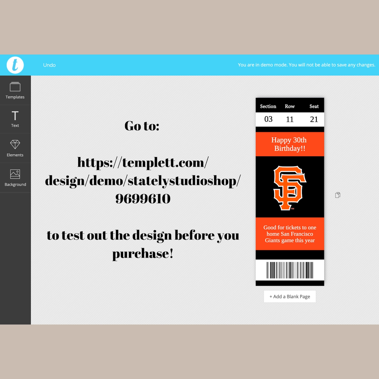 San Francisco Giants Surprise Ticket Gift, SF Giants Custom Ticket ...