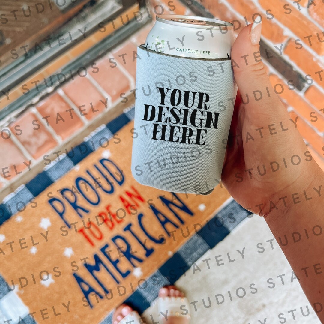 Grey Can Cooler Mock Up, 4th of July Mock Up, Fourth of July Mock Up ...