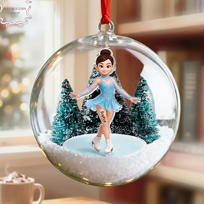 Ice Skating Ornament Glass - Etsy