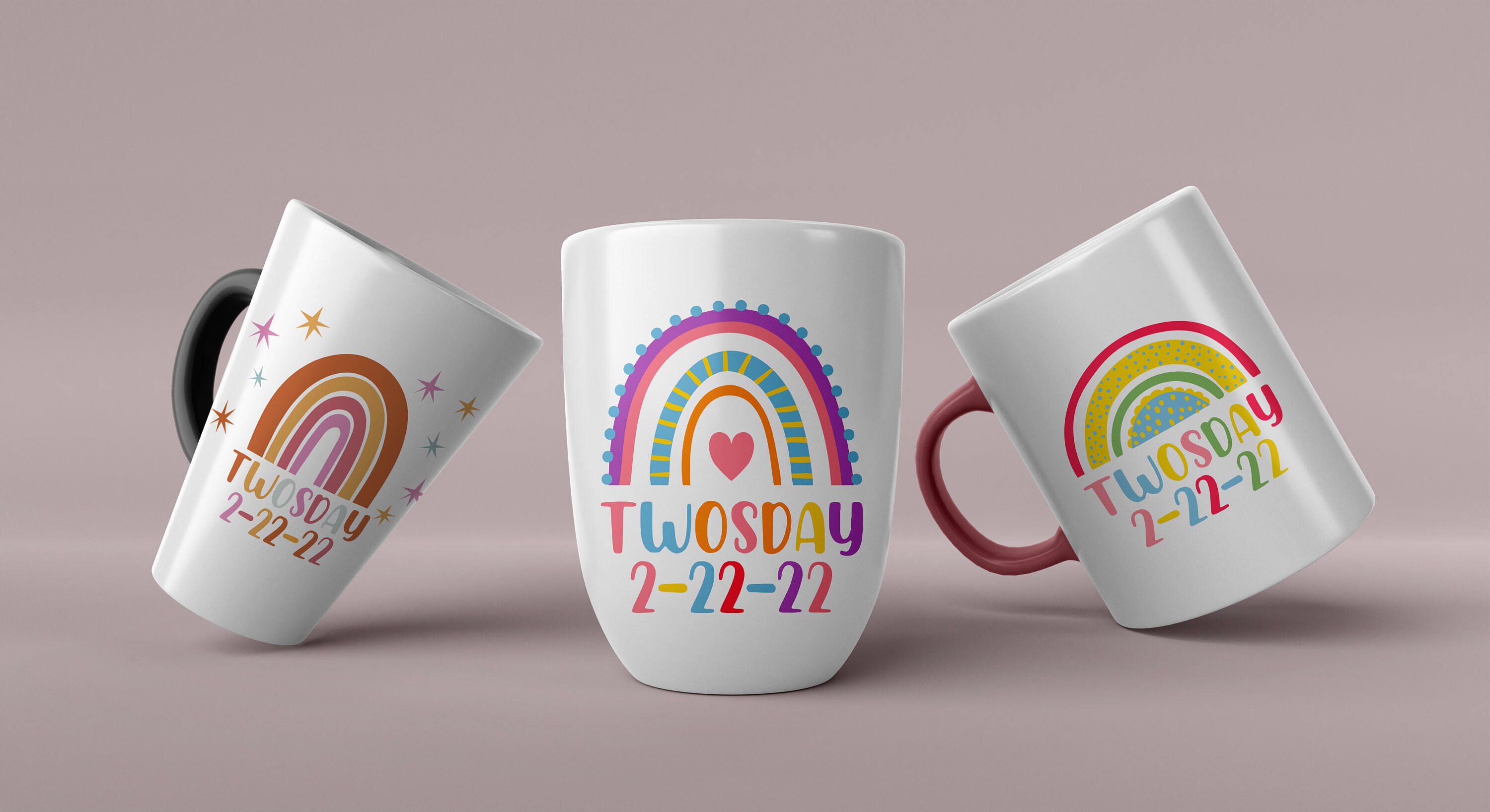Digital Prints Prints Tuesday 2-22-2222 Happy Twosday Rainbow Bundle 15 ...