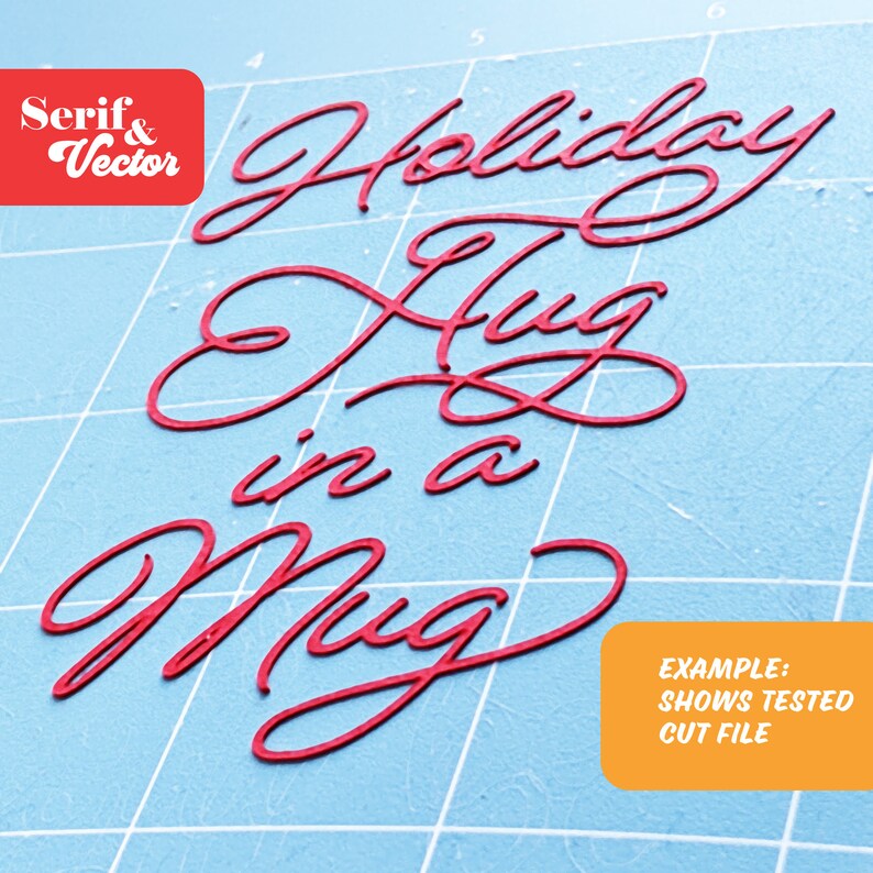 Serif and Vector Holiday Hug in a Mug Digital Download Cut Print Cricut ...