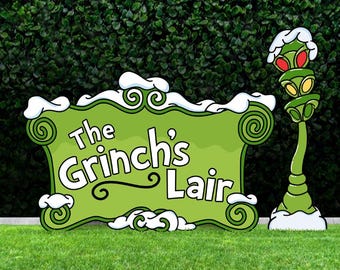 Grinch Yard Decoration / Welcome to Whoville Sign / How the Grinch ...