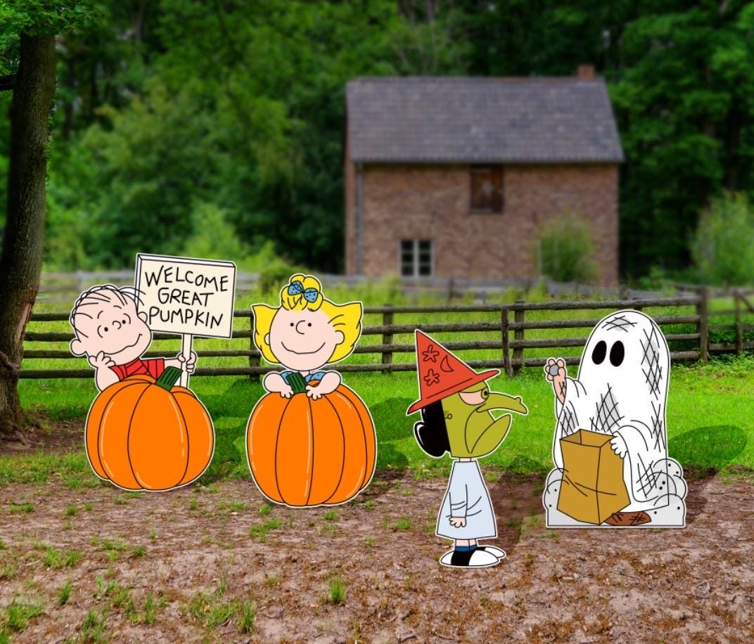 Peanuts Halloween Yard Art, Great Pumpkin Cutouts, Lawn Sign - Etsy