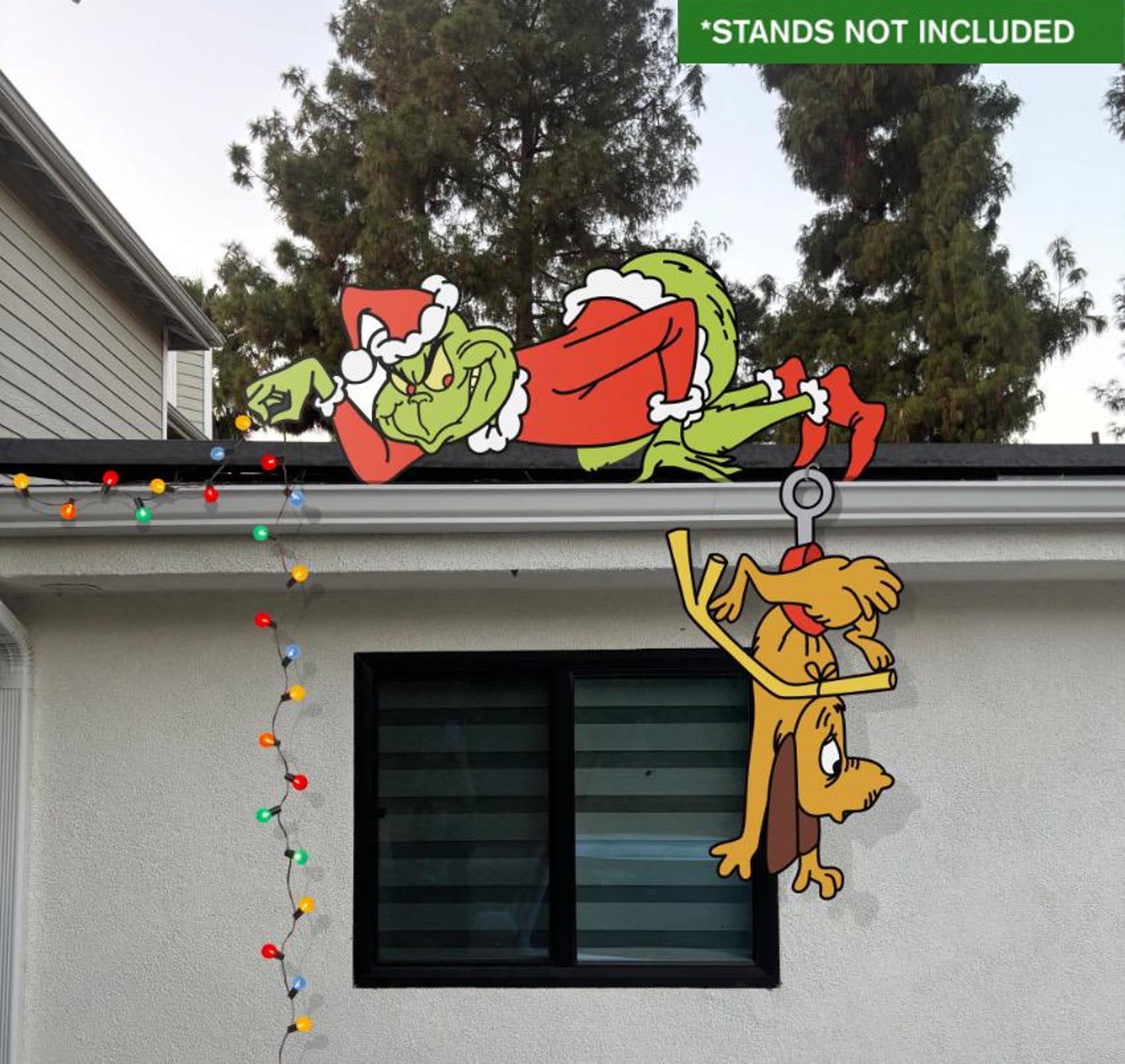 Grinch Yard Sign, Grinch Stealing Lights, Christmas Yard Decoration - Etsy