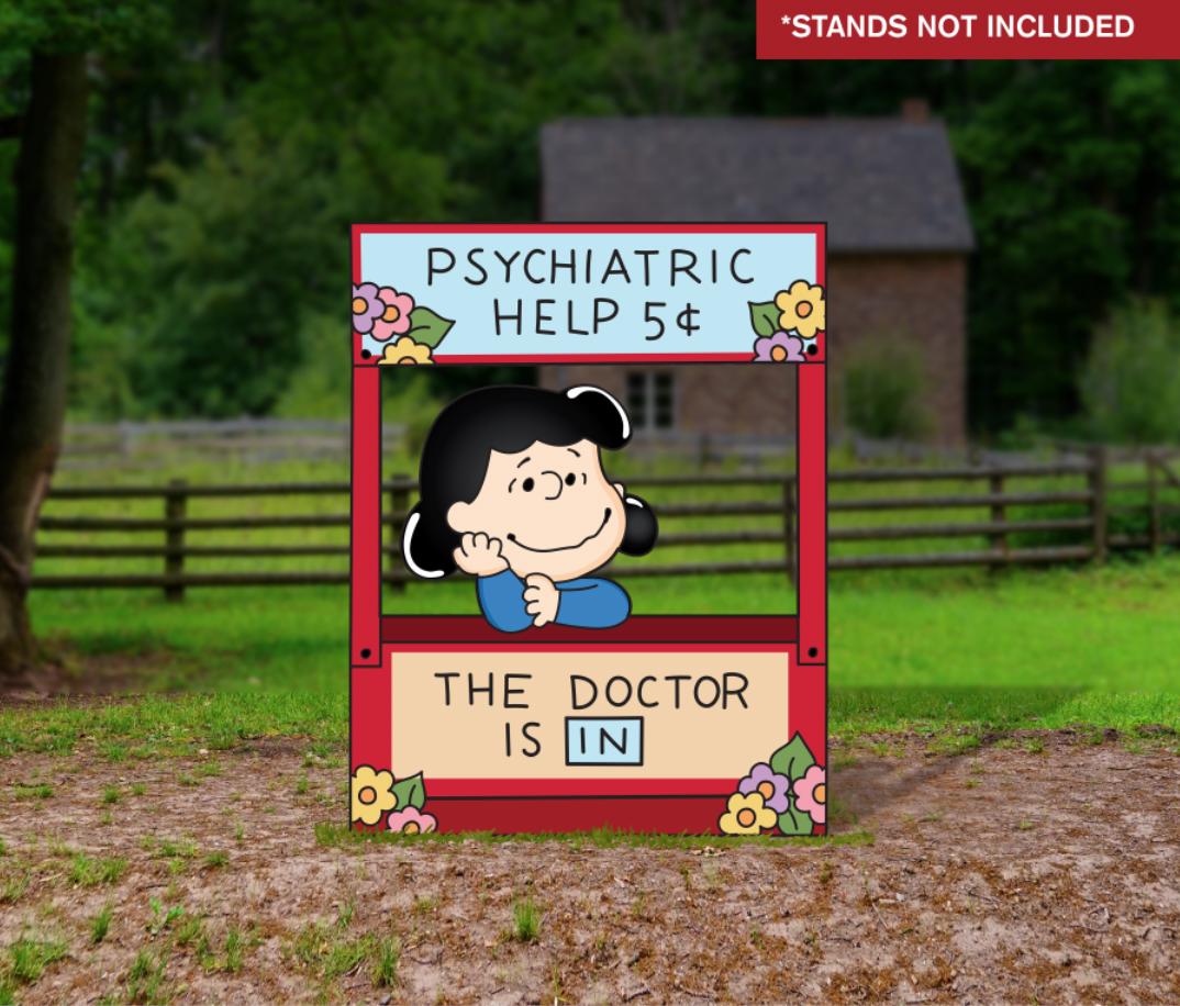 Charlie Brown Peanuts Lucy Psychiatric Help Booth, Yard Sign Cutout - Etsy