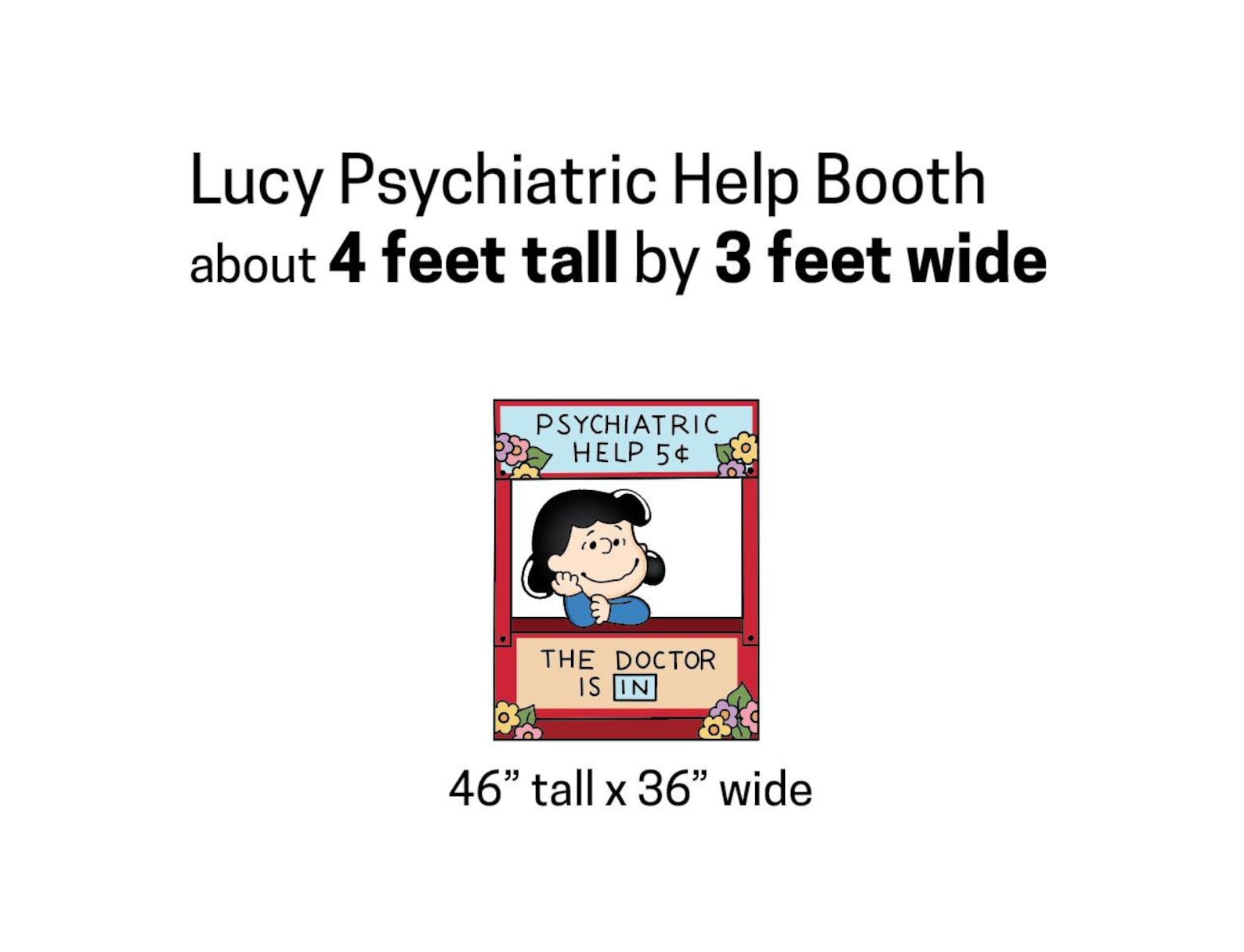 Charlie Brown Peanuts Lucy Psychiatric Help Booth, Yard Sign Cutout - Etsy