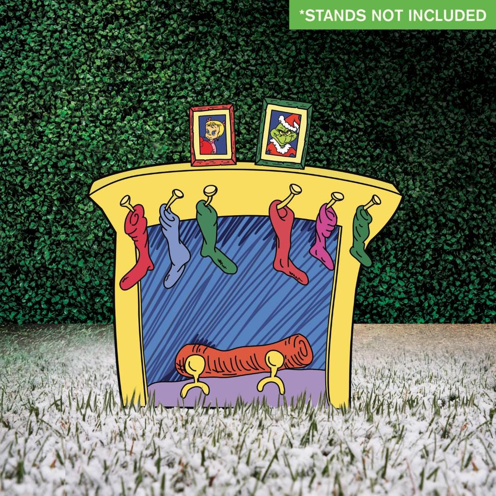 Grinch Yard Decoration / Grinch Fireplace / Grinch Yard Props / How the ...