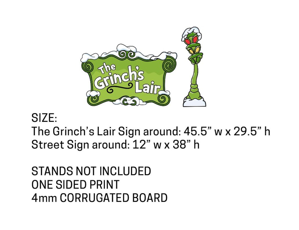 Grinch Yard Decoration / Grinch Lair Sign / How the Grinch Stole ...