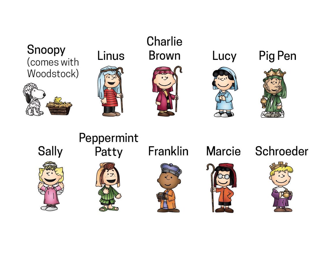Peanuts Nativity Set, Charlie Brown Christmas Yard Cutouts - Etsy