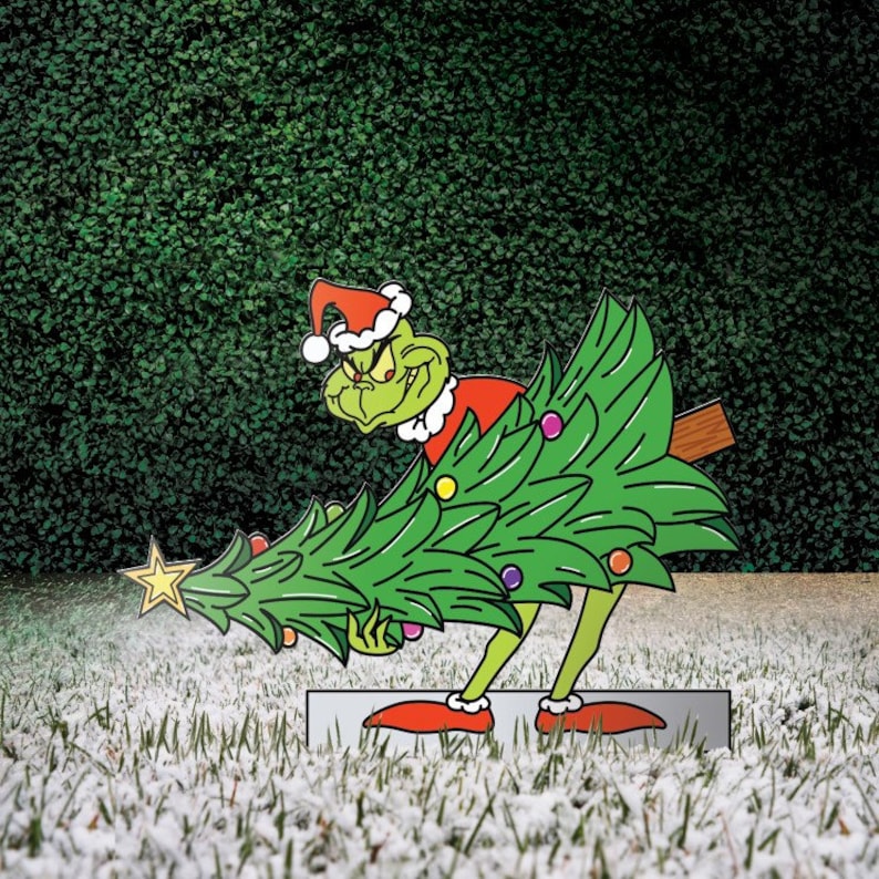 Grinch Yard Decoration / Grinch Stealing Tree / How the Grinch Stole ...
