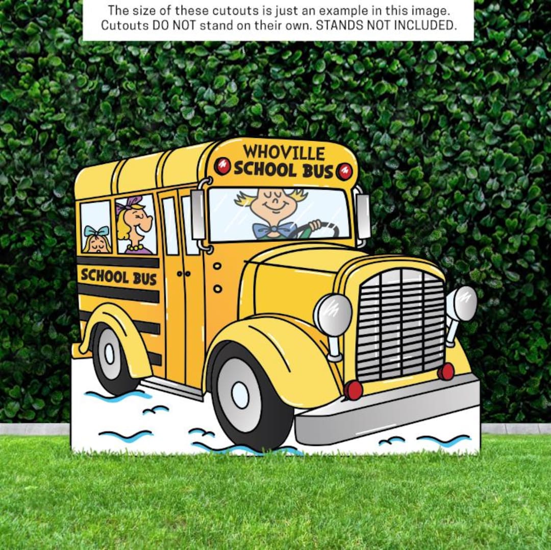 Whoville School Bus Yard Decoration, Grinch Party Prop - Etsy
