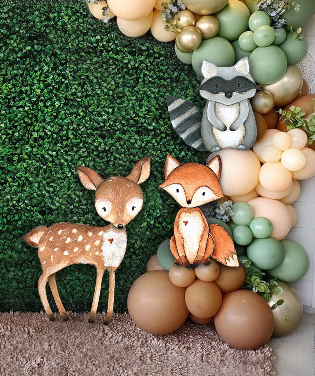 Woodland Cutouts, Deer Fox Raccoon, Wild One Birthday Party, Wilderness ...