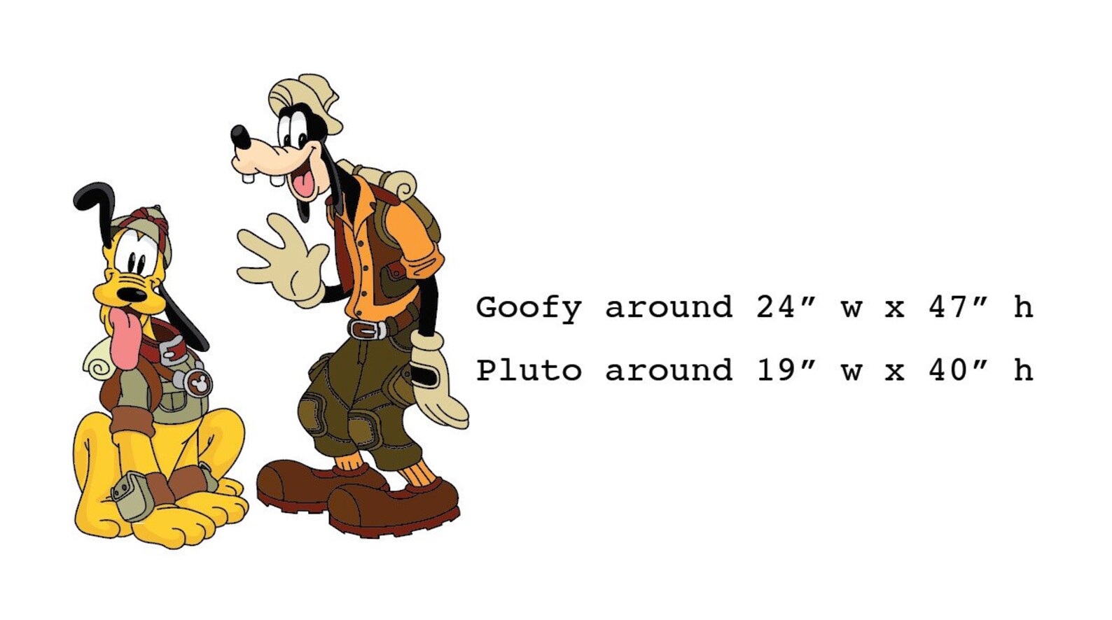 Goofy and Pluto Safari, Mickey Safari Cutouts, Goofy and Pluto Cutouts ...
