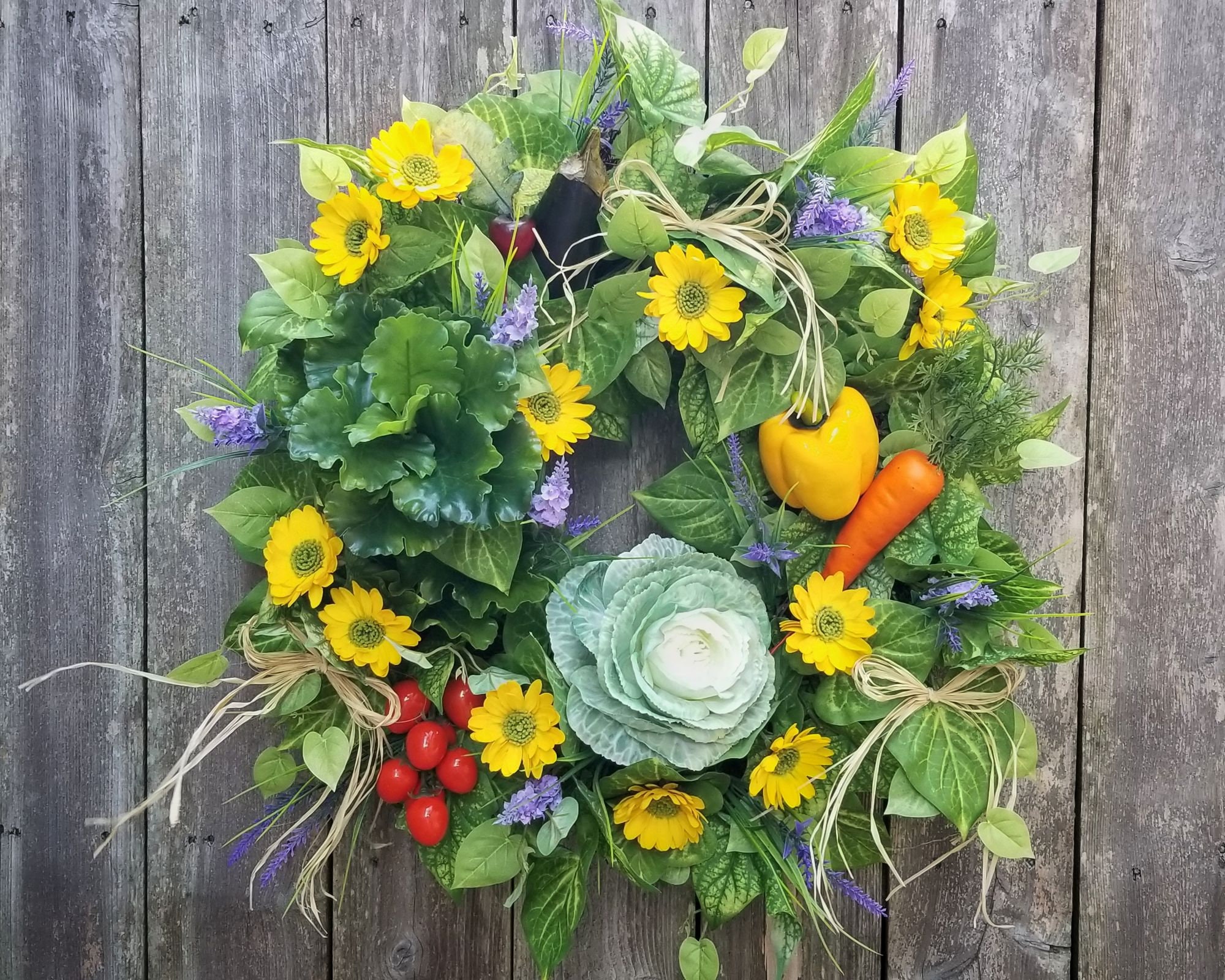 Summer Vegetable Wreath, Kitchen Decor, Gardener Wreath, Tuscan Wreath ...