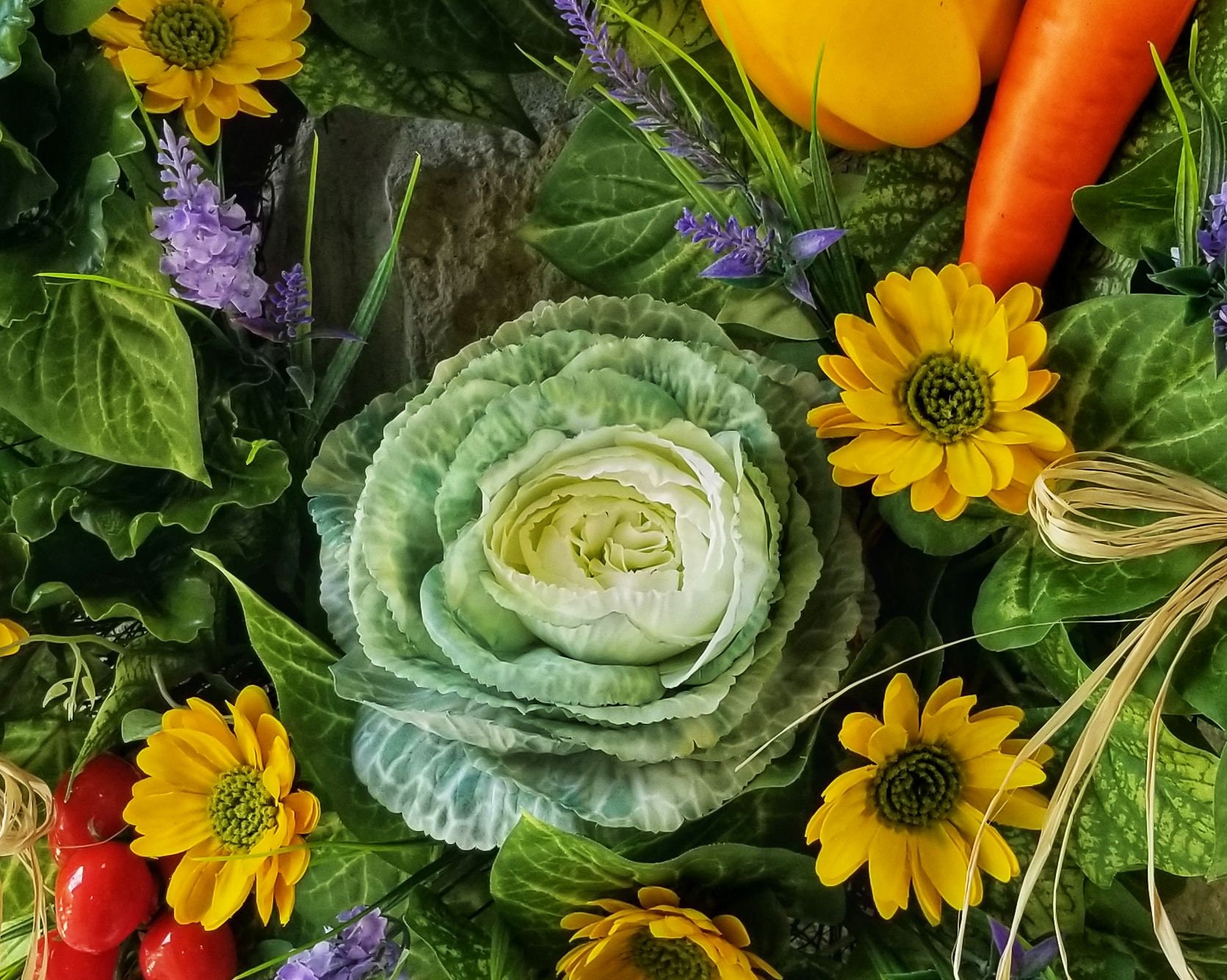 Summer Vegetable Wreath, Kitchen Decor, Gardener Wreath, Tuscan Wreath ...