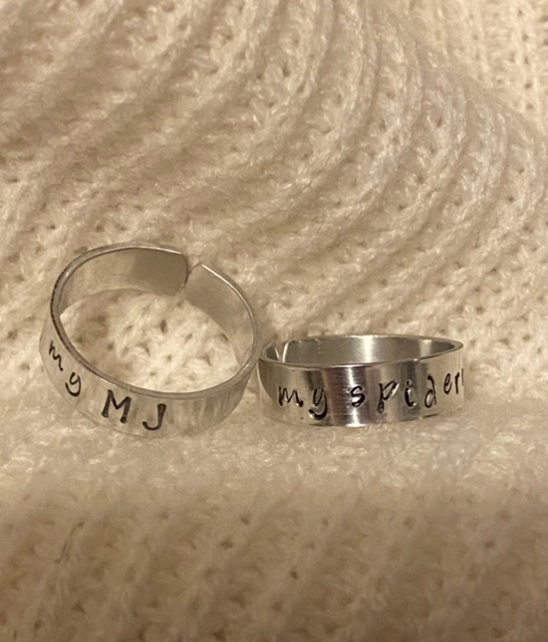 Spider-man MJ Couples Ring Marvel Personalised Peter Parker No Way Home ...