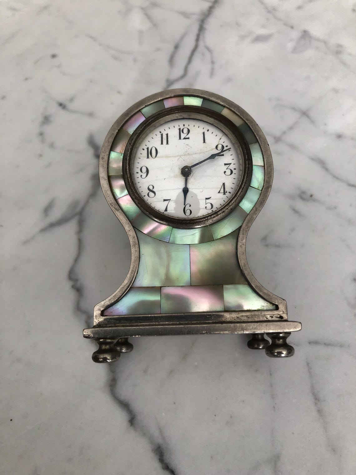 Mother of Pearl Decorated Alarm Clock. - Etsy