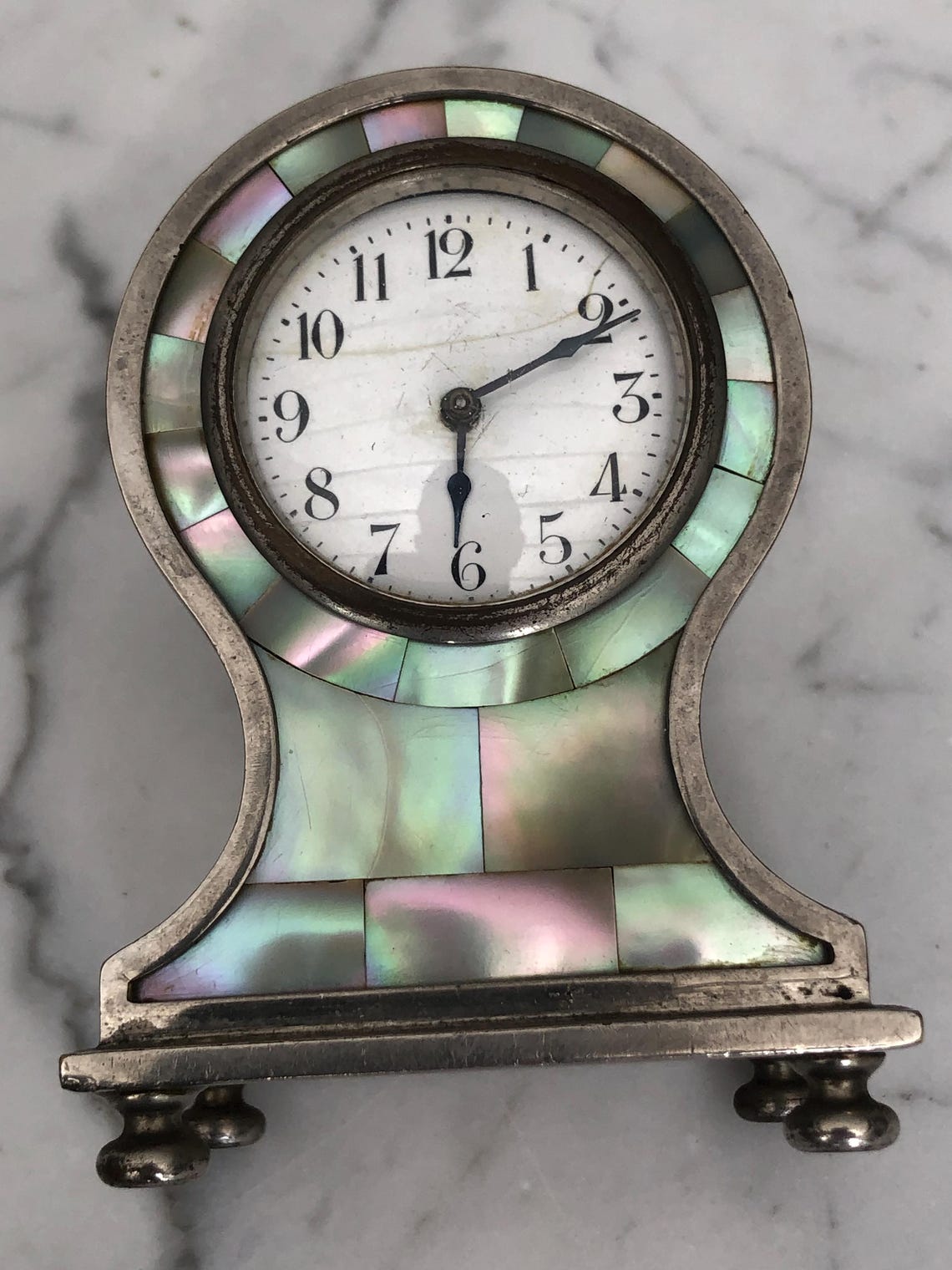 Mother of Pearl Decorated Alarm Clock. - Etsy