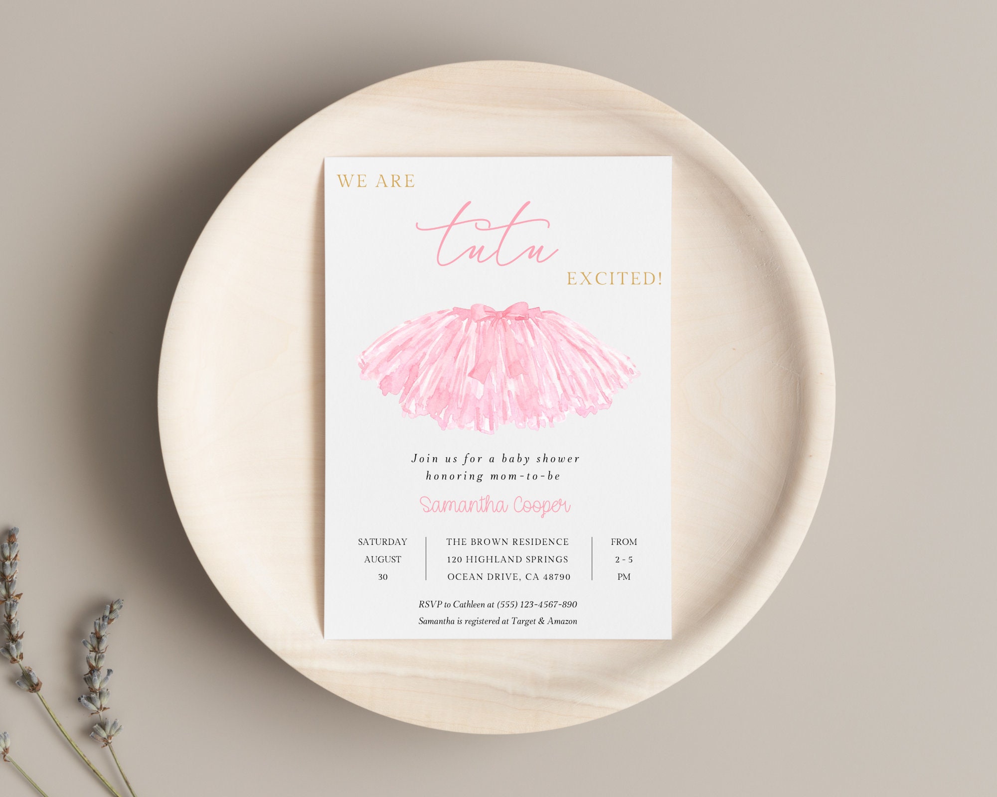 Tutu Baby Shower Invitation, Were Tutu Excited Baby Shower Invite, Tutu ...