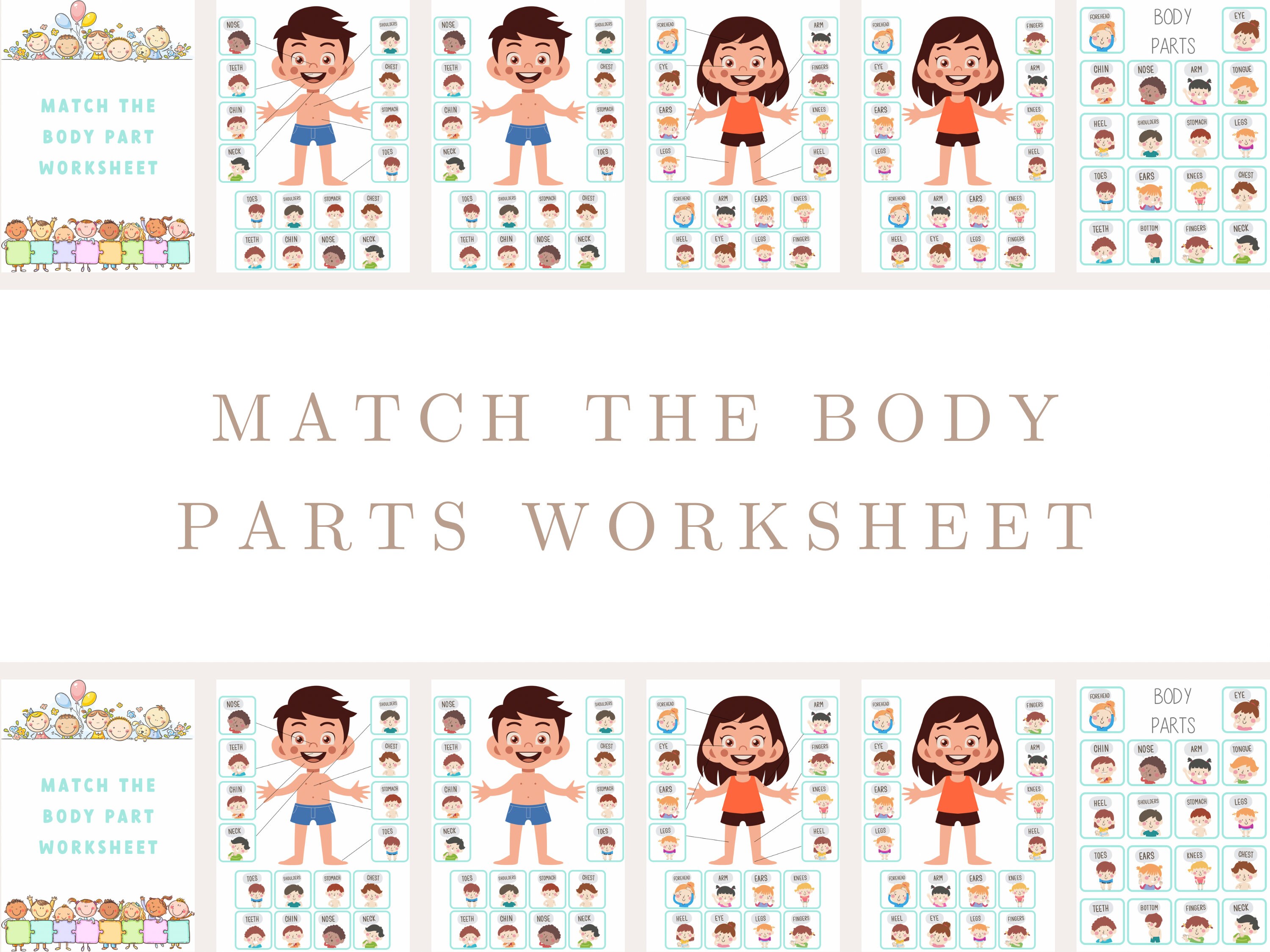 Match the Body Part Worksheet Preschool Activity Toddler - Etsy