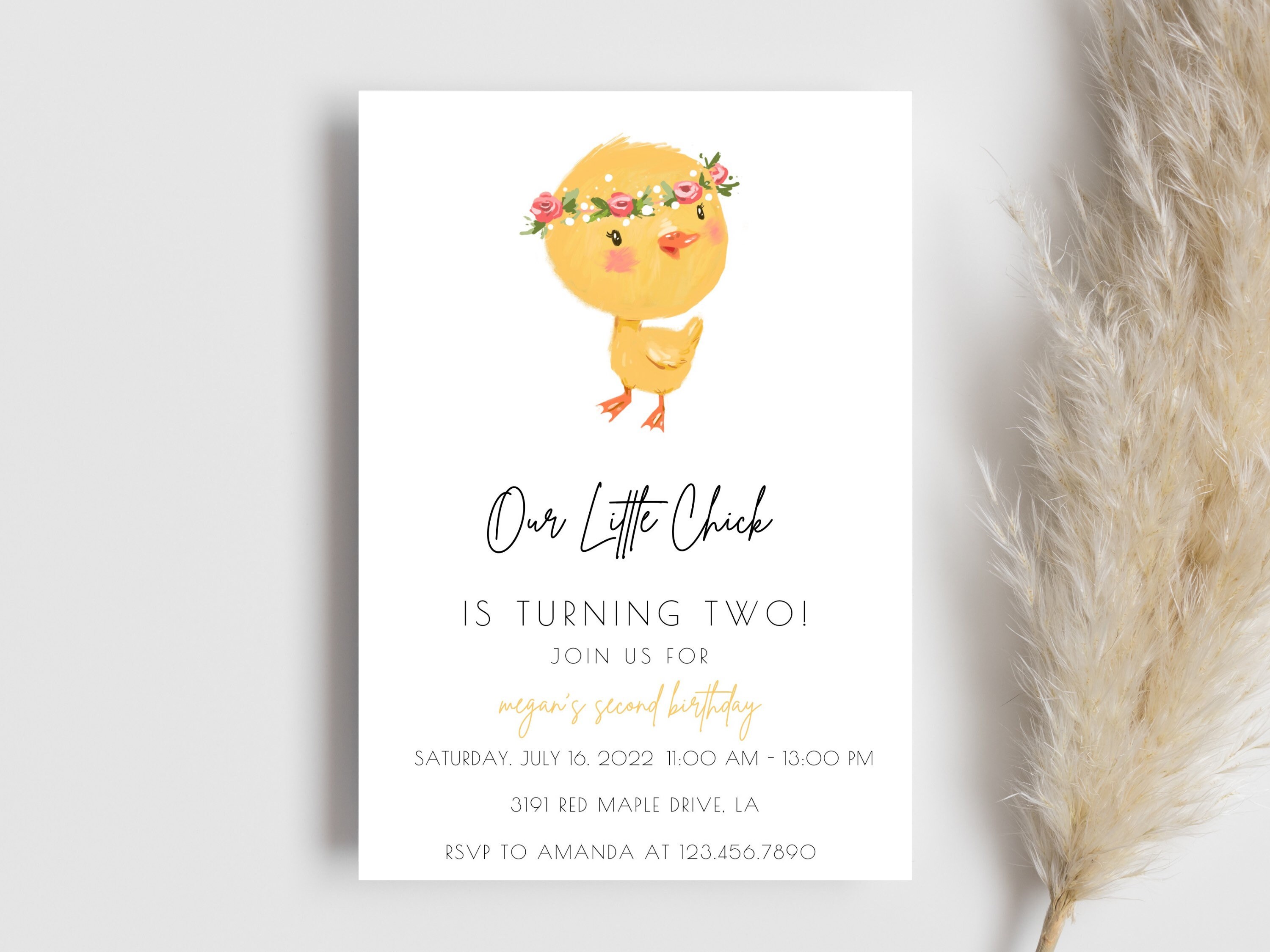 Invitación de cumpleaños de pollito invitación de fiesta de - Etsy México