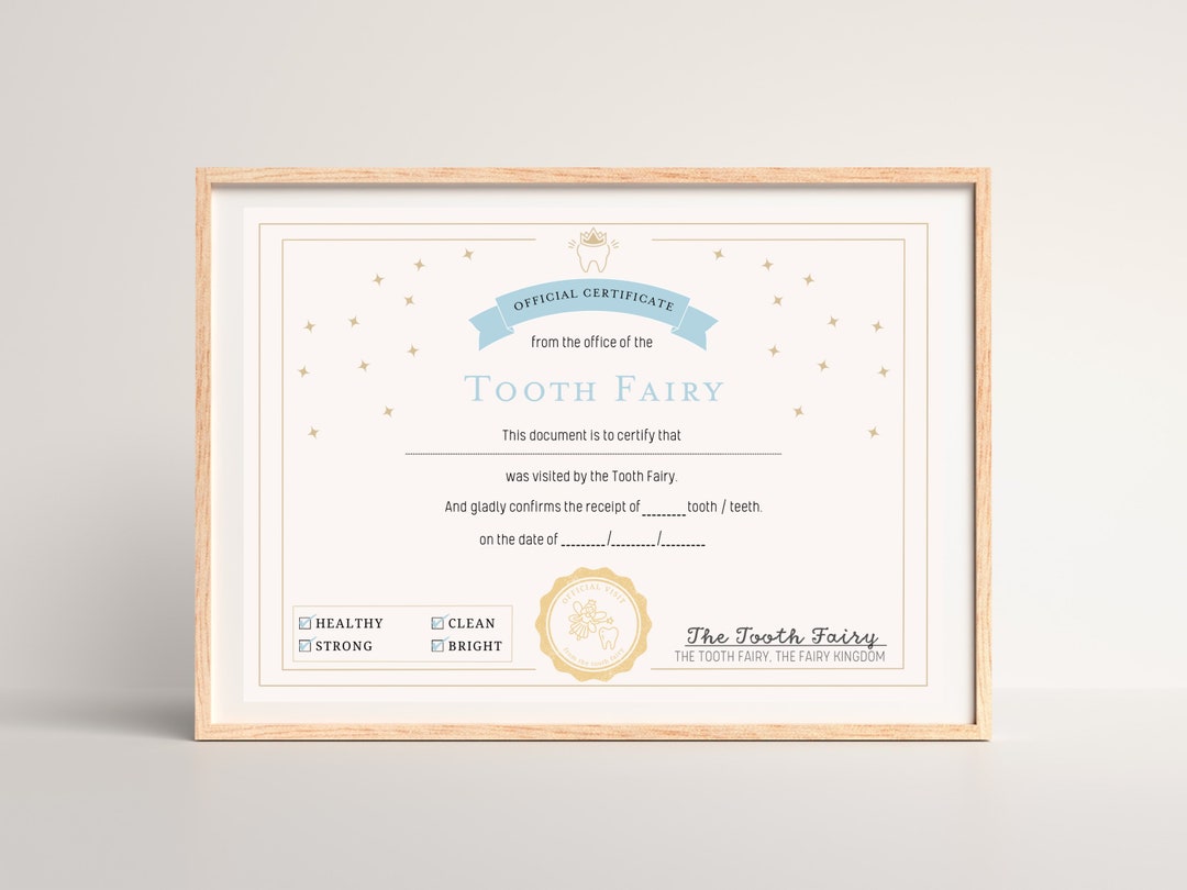 Tooth Fairy Award Certificate, Tooth Fairy Note, Tooth Fairy Receipt ...