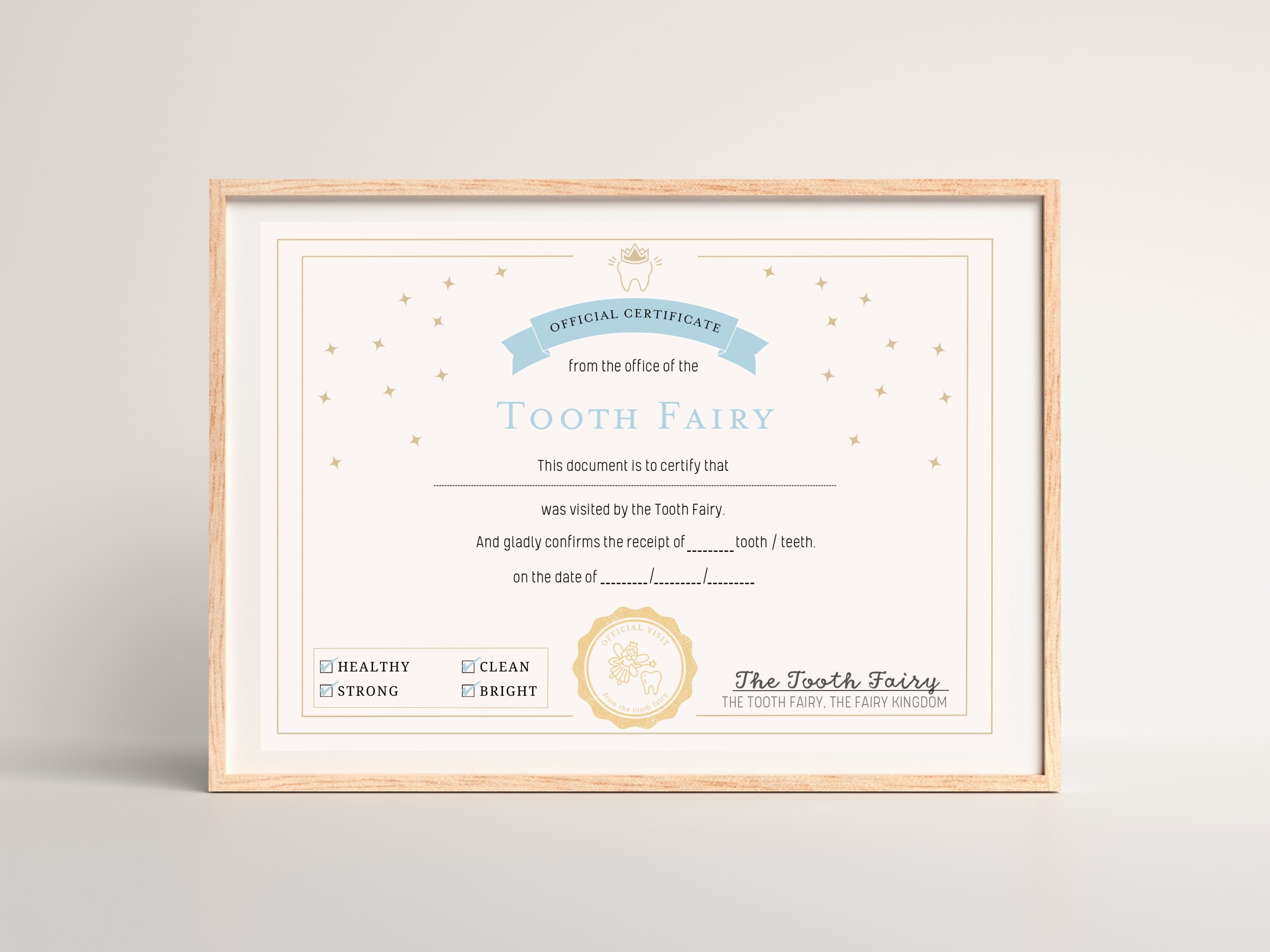 Tooth Fairy Award Certificate, Tooth Fairy Note, Tooth Fairy Receipt ...
