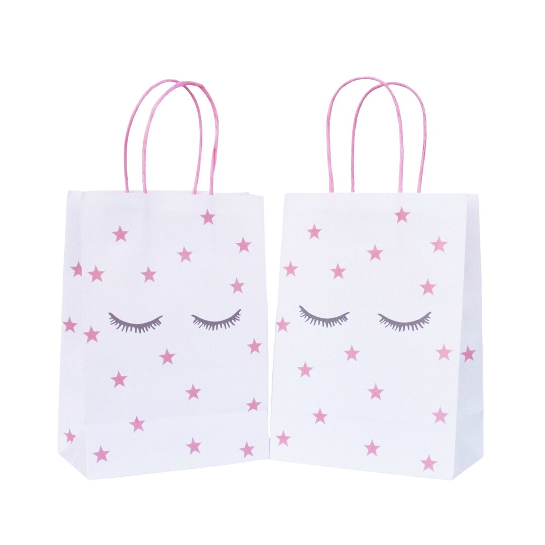 Sleepover Sumberparty Party Favor Bags: Sleeping Eyes & Pink Stars ...