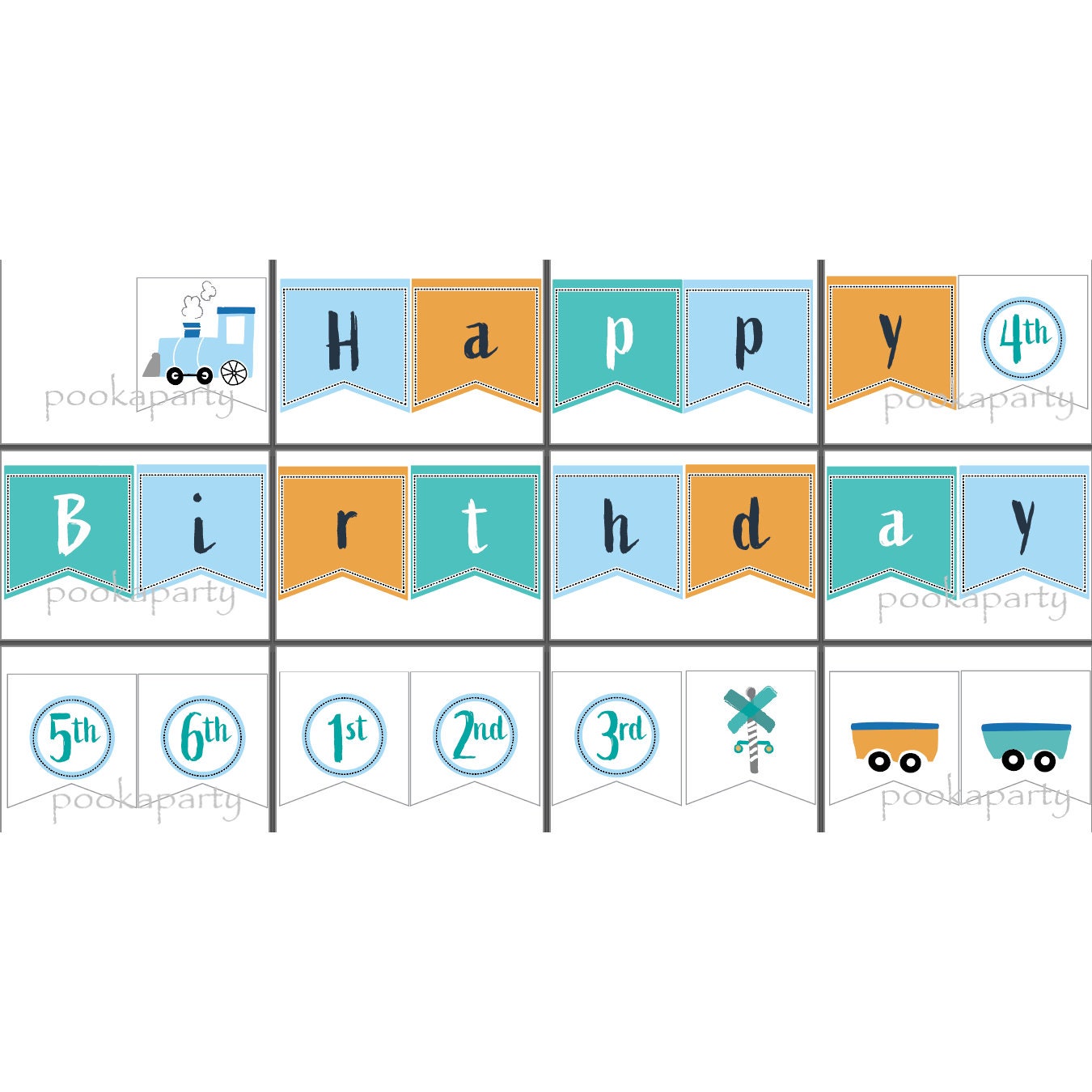 Steam Train Banner Train Birthday Banner Train Party Supplies ...