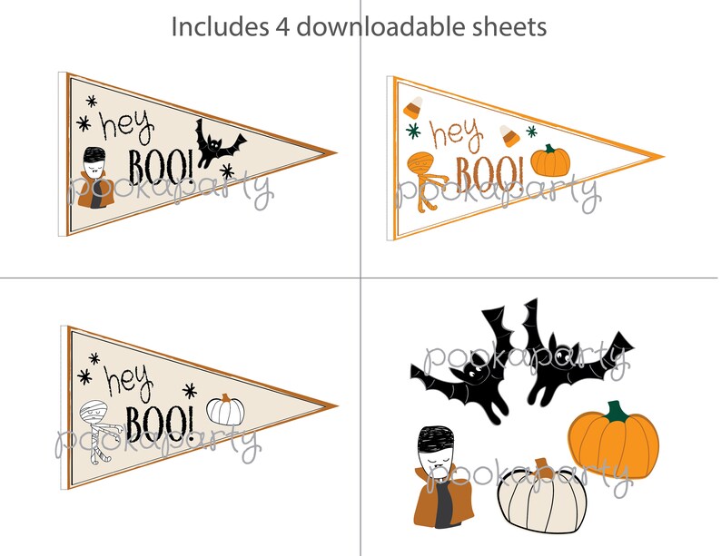 Halloween Pennant Flag Printables Halloween Flag Printables Halloween ...