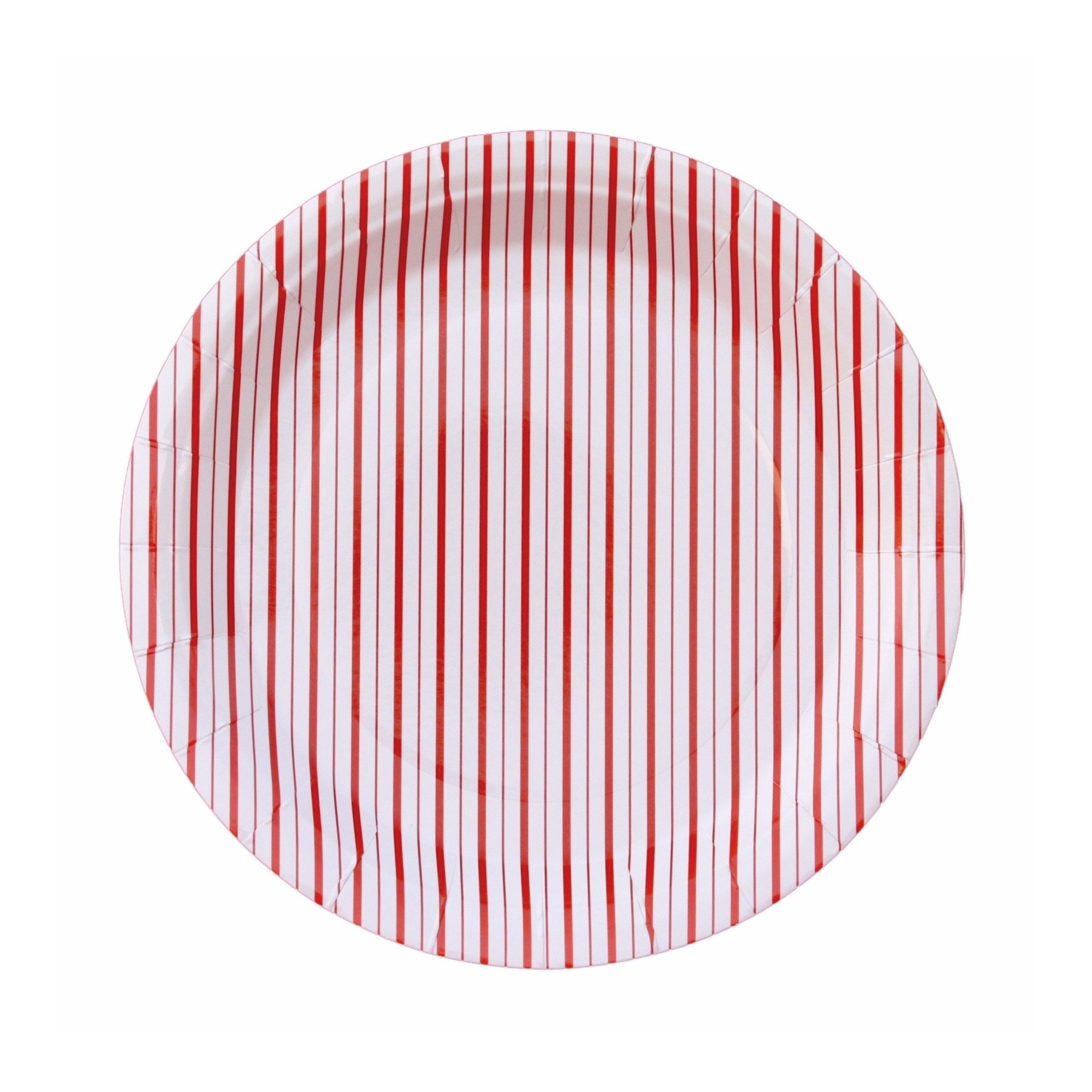 Red Stripes Large Paper Plates (Set of 8) | Red Paper Plates | Red ...