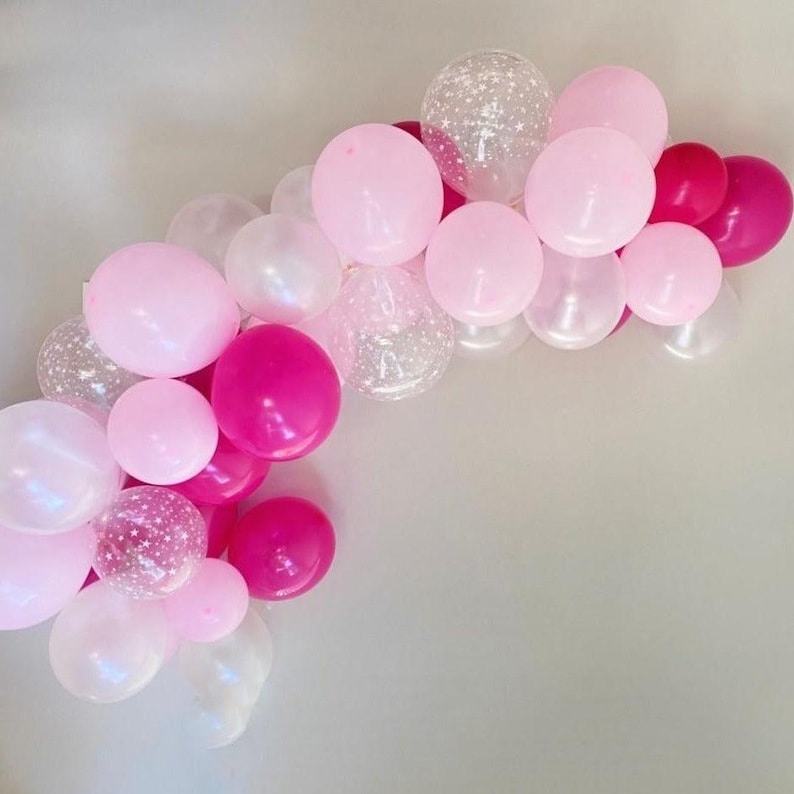 Pink Balloon Garland Kit – Pearl White & Star Balloons, Party Arch - Etsy